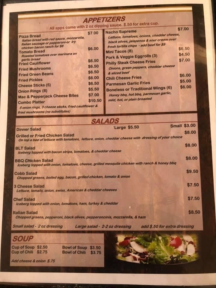 Menu - St Anne IL's The office bar, grill, pizza too! | Sirved