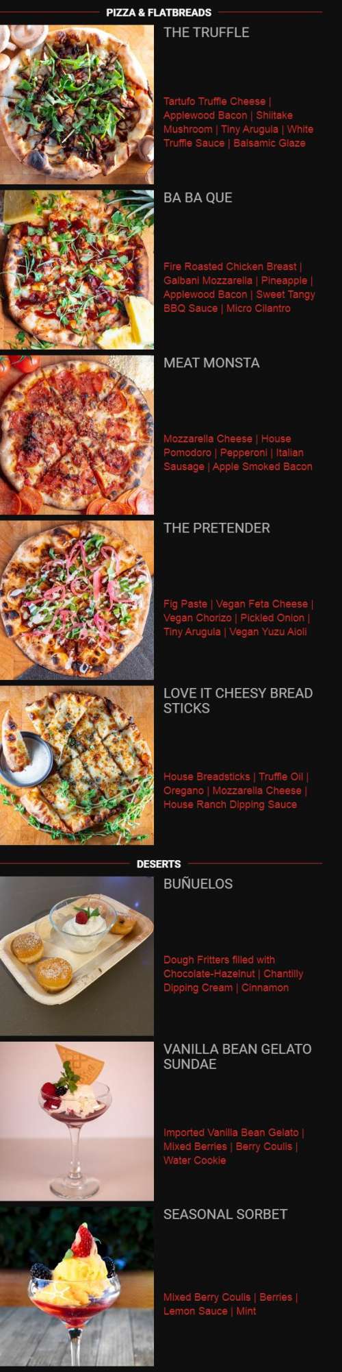 Chill Bar Palm Springs menu in Palm Springs, California, USA