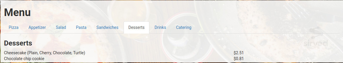 Pointers Pizza menus in St. Louis, Missouri, United States