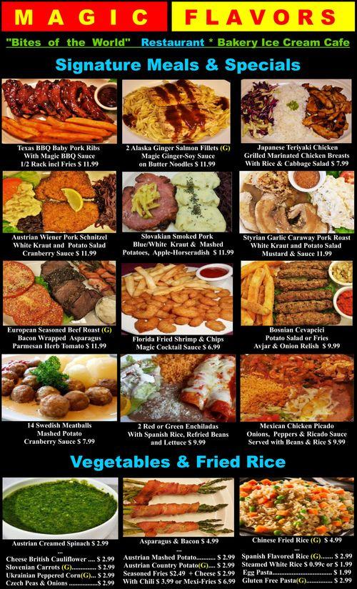 Magic Flavors menu in Kent, Washington, USA