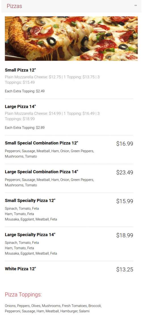 Paul's Deli & Neighborhood Restaurant menu in Williamsburg, Virginia, USA