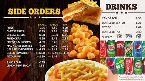 Louie Legends menu in Peoria, Illinois, USA