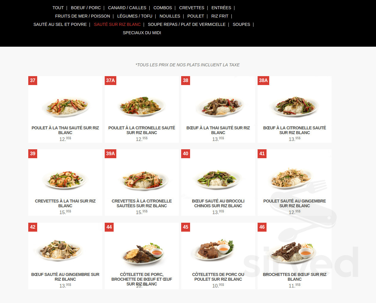 Wing Phat menu in Saint-Léonard, Quebec, Canada