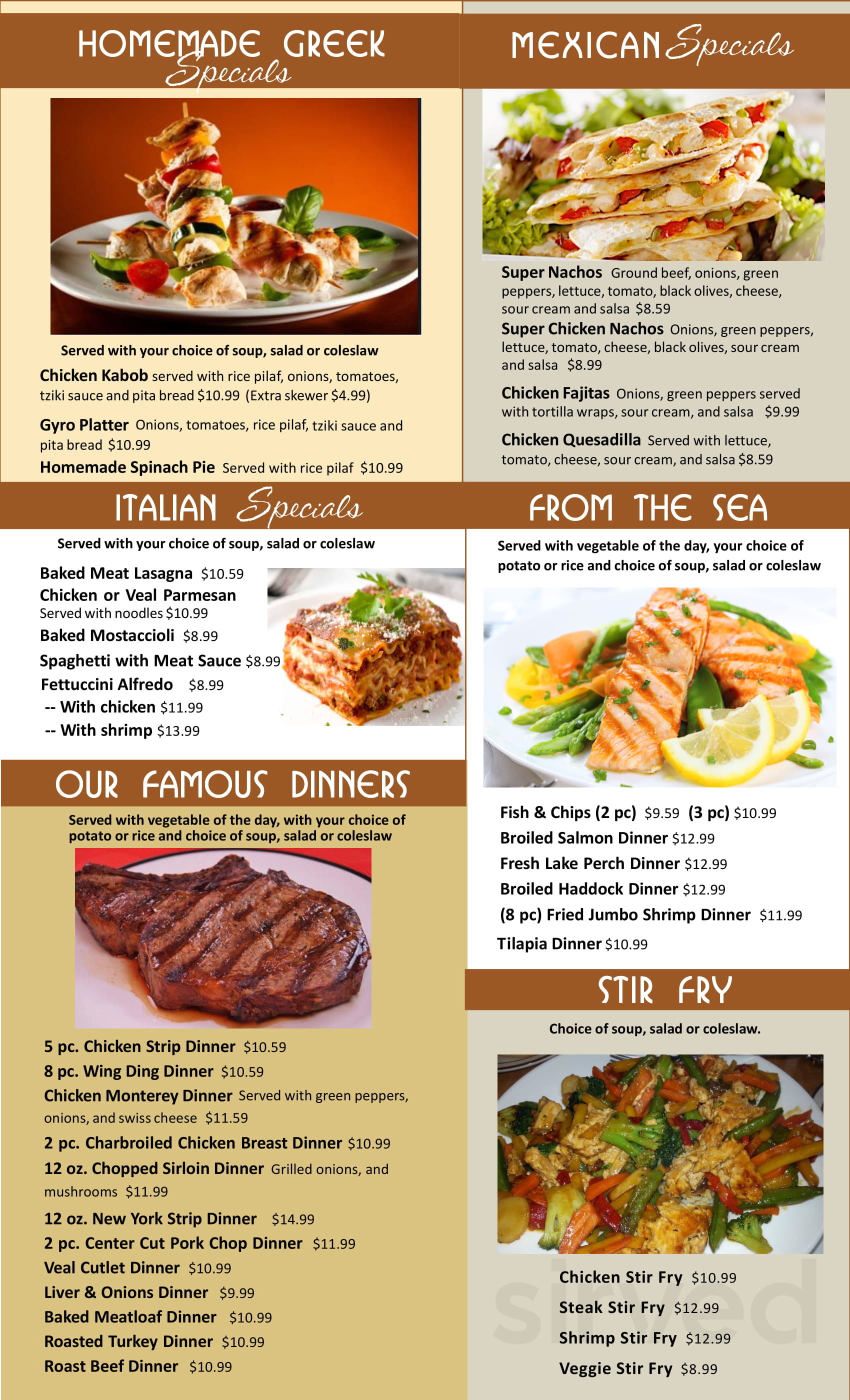 Empire Grill menu in Sterling Heights, Michigan, USA