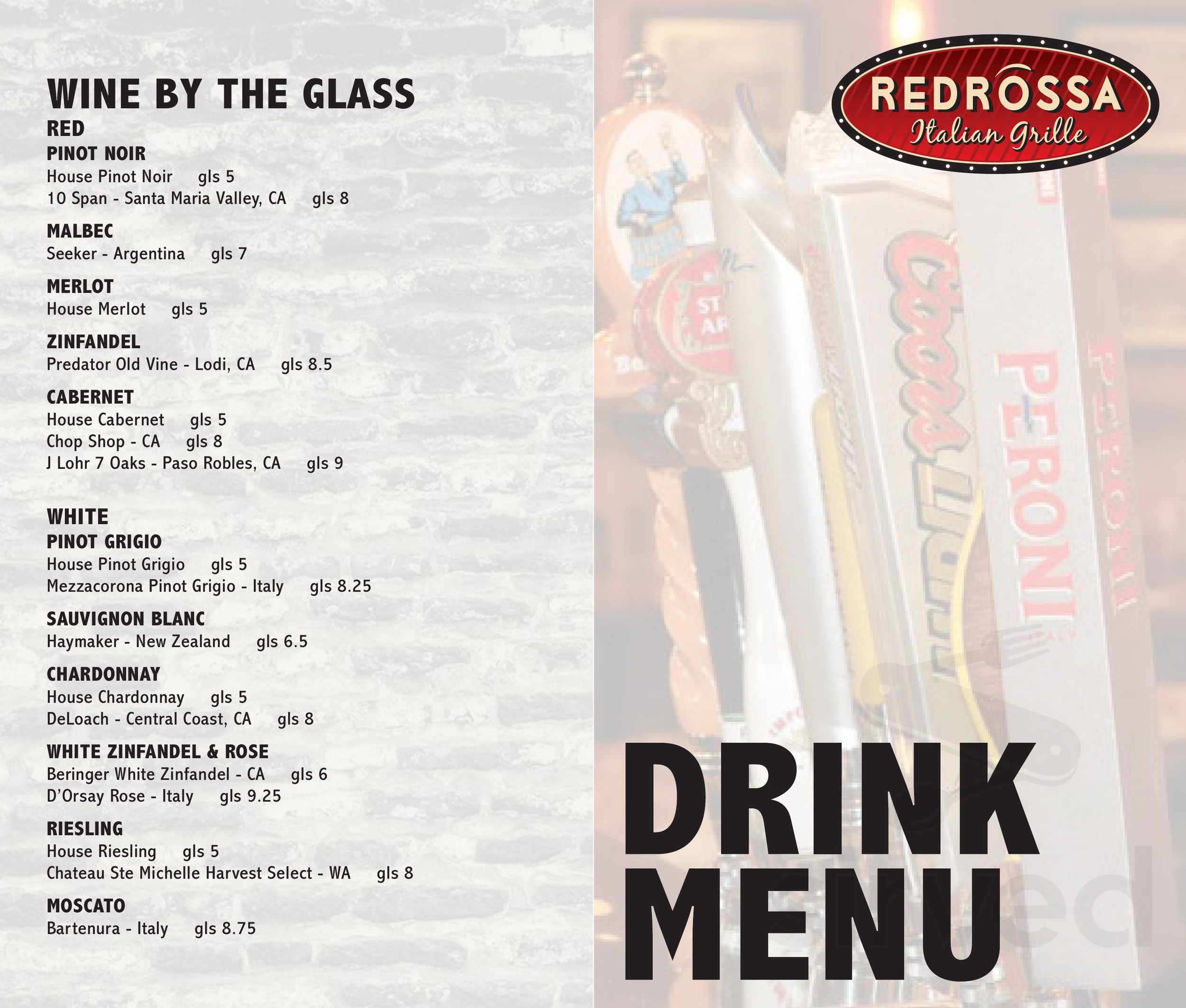 RedRossa Italian Grille menu in Pierre, South Dakota, USA