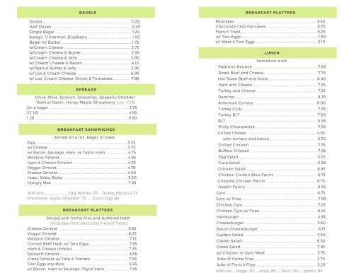 Miracle Bagels menu in New Windsor, New York, USA