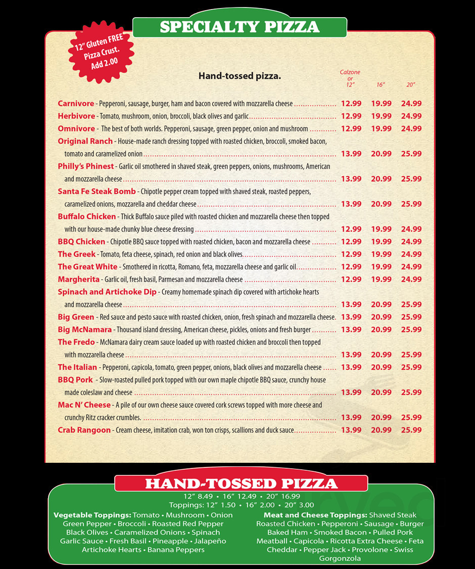 Ziggy's Pizza Enfield menus in Enfield, New Hampshire, United States