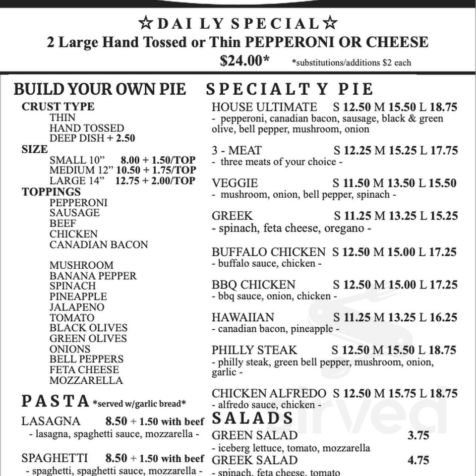 Slice Of Pie Menu In Commerce Texas USA Slice Of Pie Menu In Commerce Texas USA