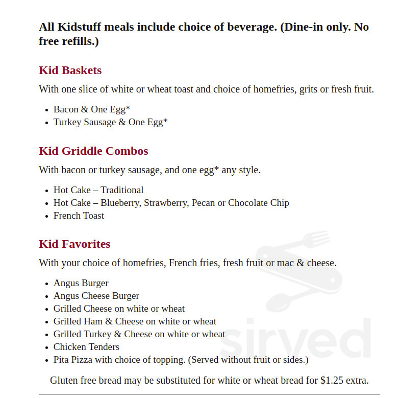 Menu - Raleigh NC's Brigs Great Beginnings Restaurant | Sirved