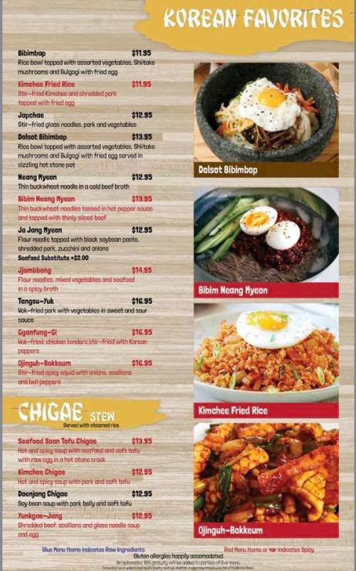 Mangetsu menu in Melbourne, Florida, USA