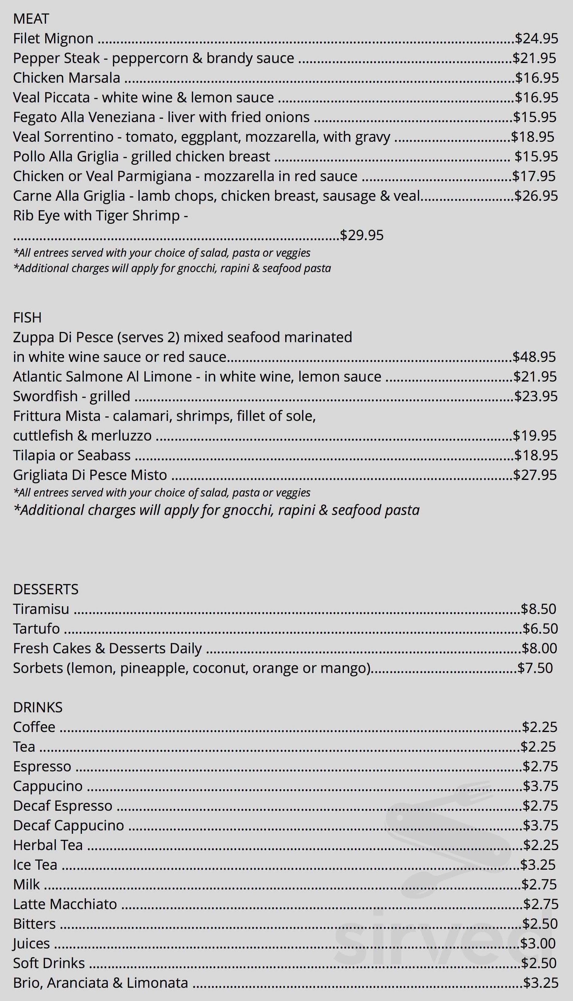 Desserts Plus Ristorante Pizzeria menus in Woodbridge, Ontario, Canada