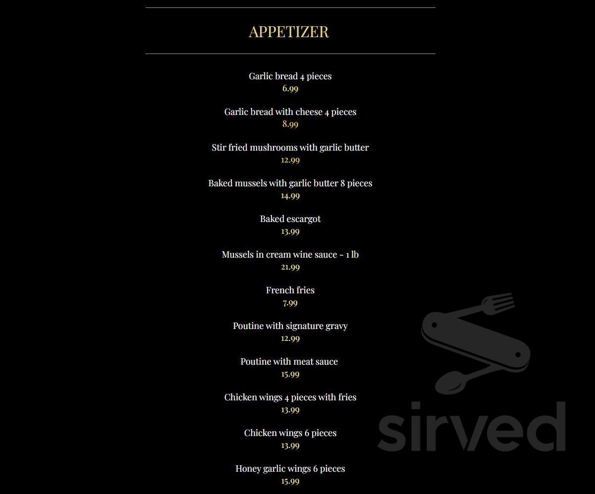 Dickens Restaurant menus in Markham, Ontario, Canada