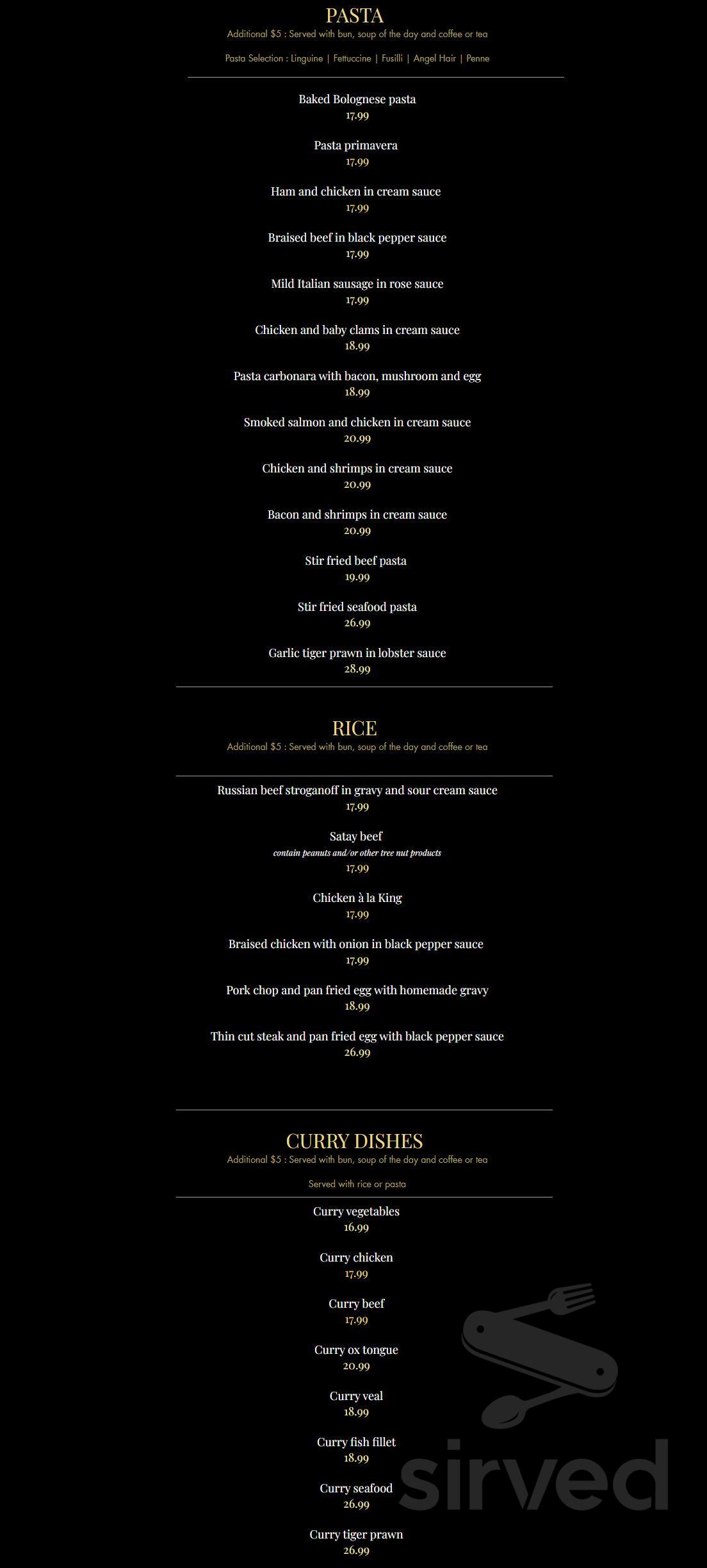 Dickens Restaurant menus in Markham, Ontario, Canada