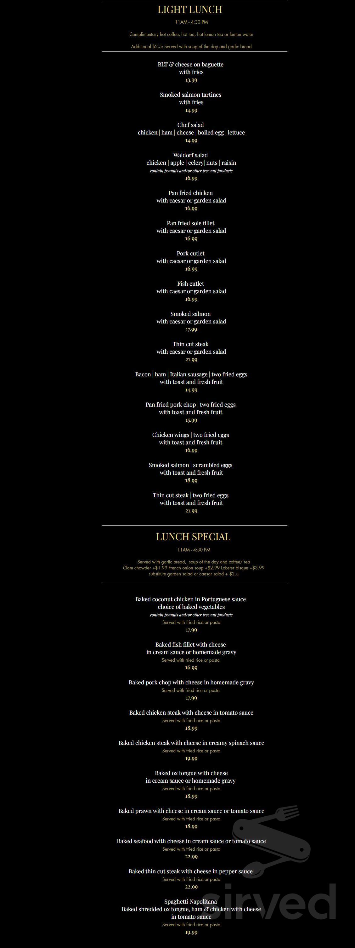 Dickens Restaurant menus in Markham, Ontario, Canada