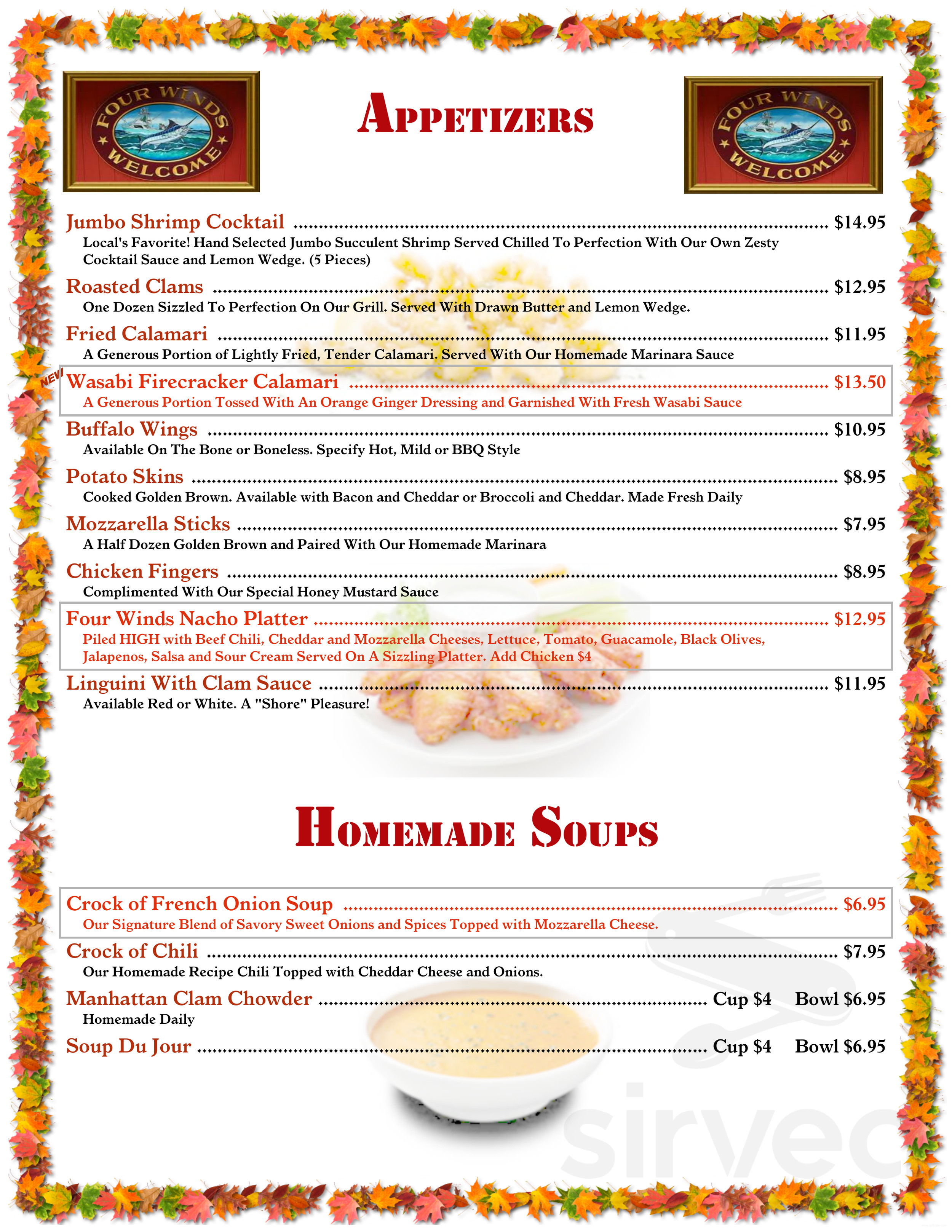 Four Winds Restaurant menus in Manasquan, New Jersey, United States