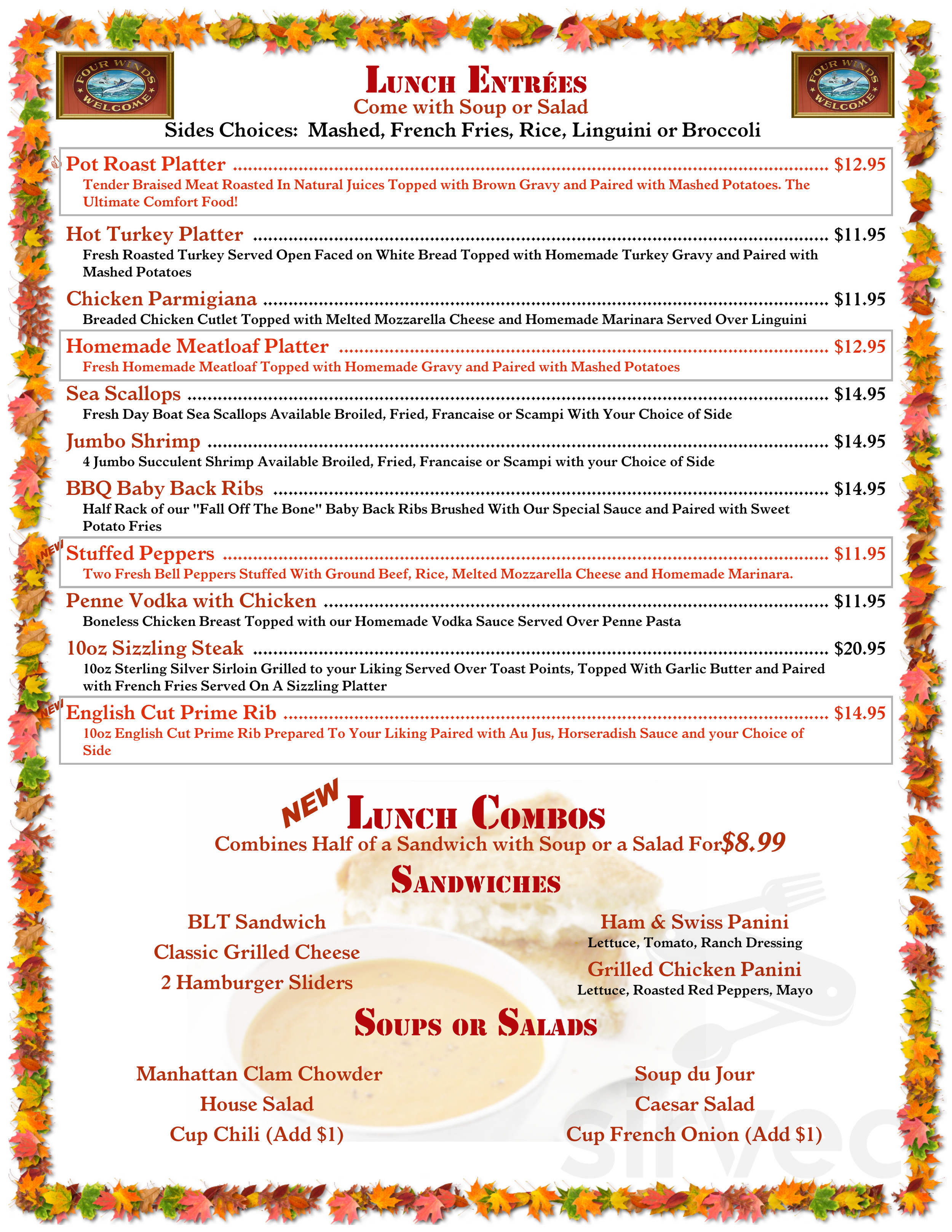 Four Winds Restaurant menus in Manasquan, New Jersey, United States