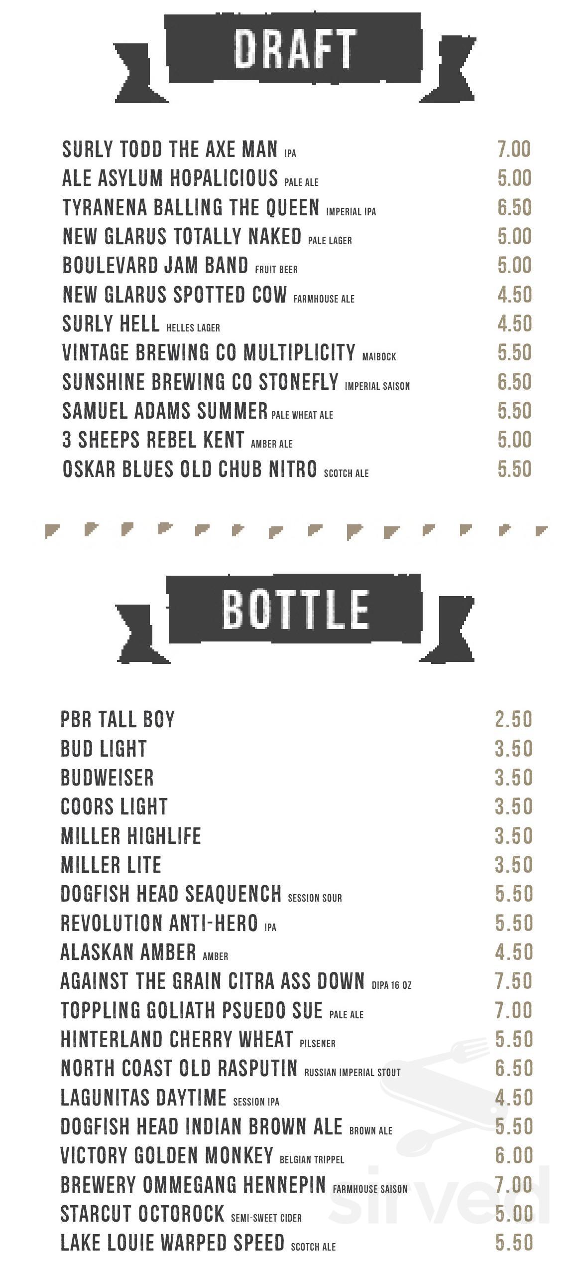 Menu - Lake Mills WI's The Grist Bar and Table | Sirved