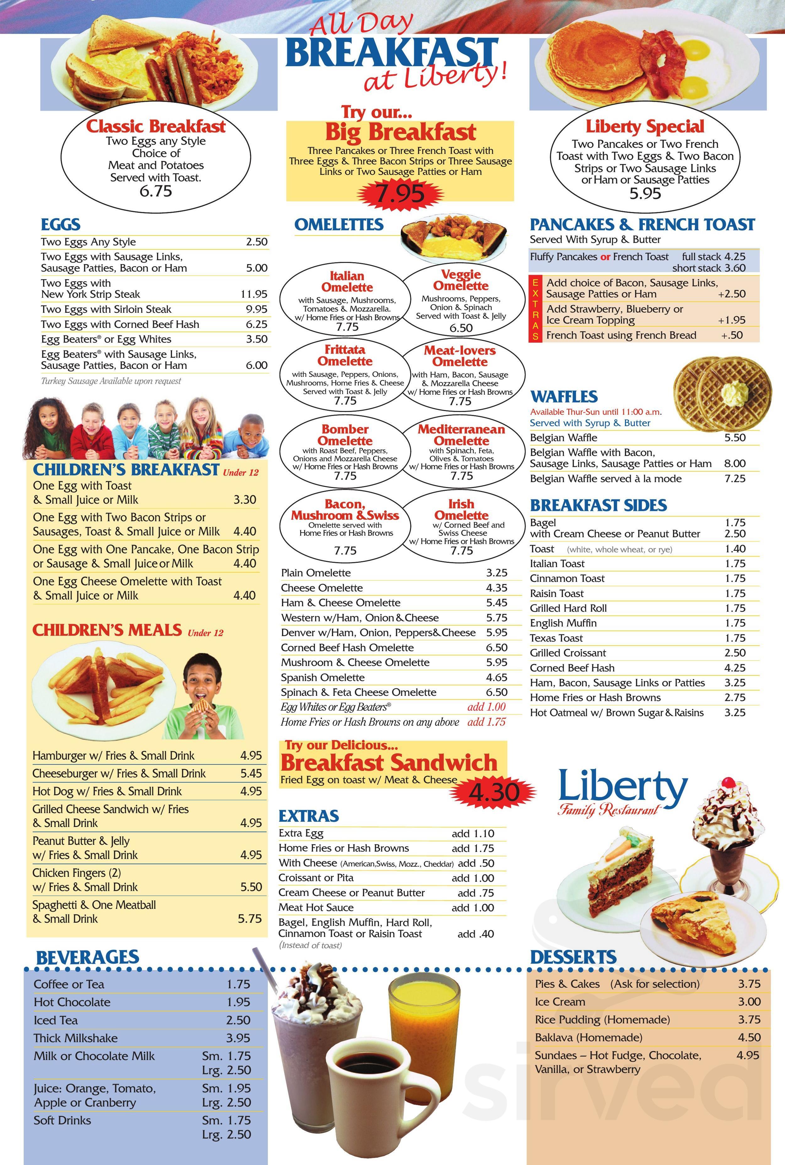 Liberty Family Restaurant menu in Rochester, New York, USA