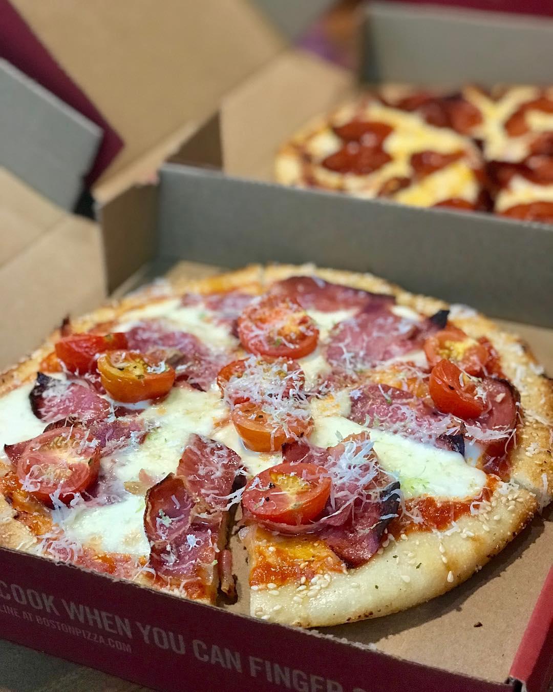 Boston Pizza menu in Sydney, Nova Scotia, Canada