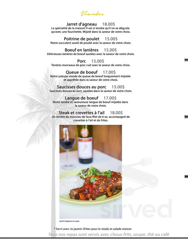 Les Délices De L'Ile Maurice menus in Verdun, Quebec, Canada