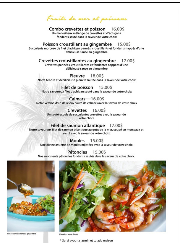 Les Délices De L'Ile Maurice menu in Verdun, Quebec, Canada