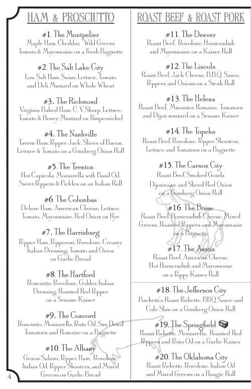 Bachetti Bros. Meats, Market & Catering menu in Wilmington, Delaware, USA