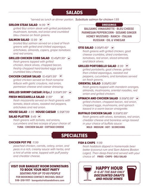 Otis & Oliver's menu in Latham, New York, USA