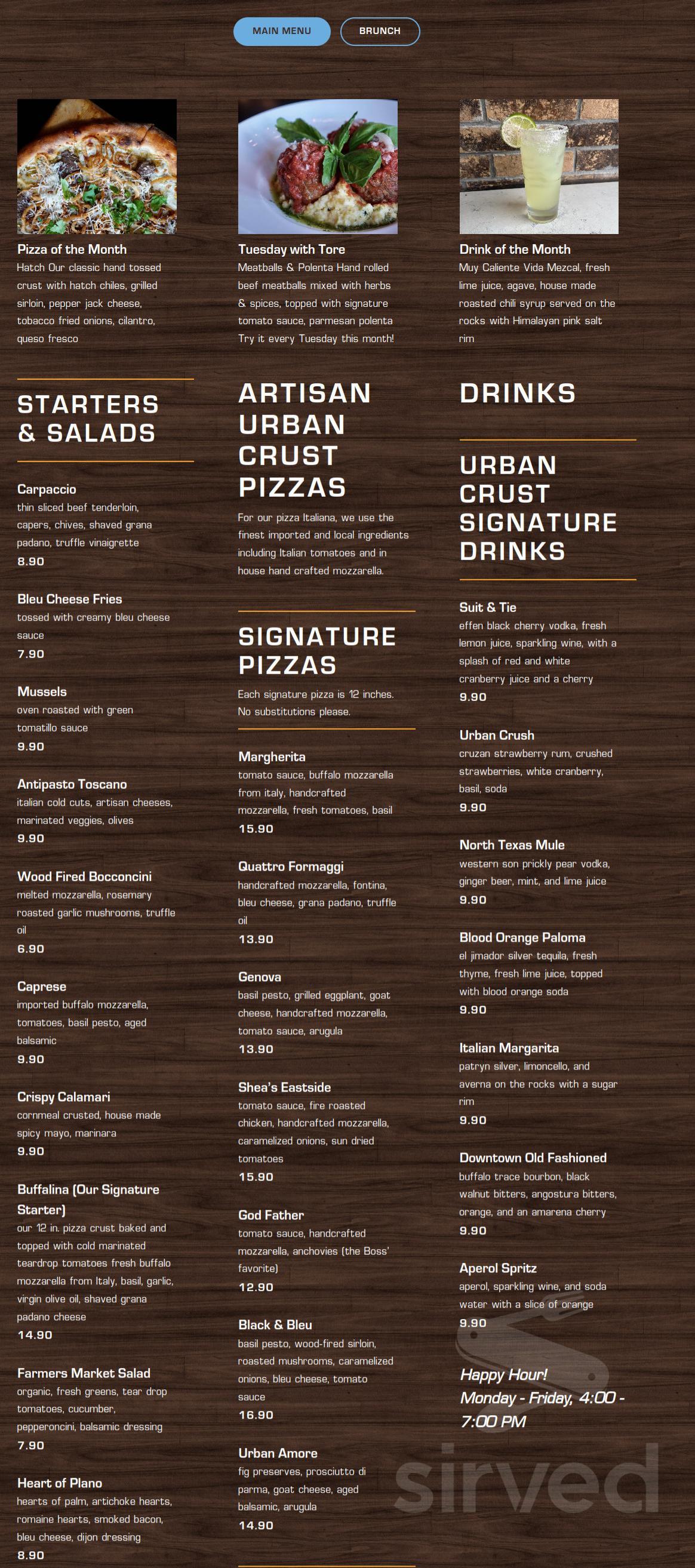 32 Degree Rooftop Bar menu in Plano, Texas, USA