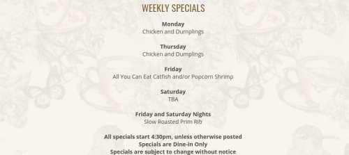 Southern Charm Restaurant menu in Blue Ridge, Georgia, USA