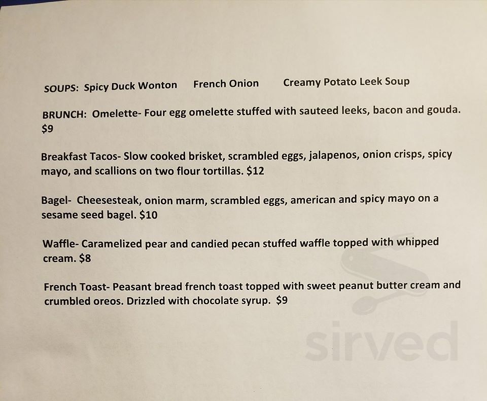 Menu for The Sticky Elbow in Williamsport, PA | Sirved