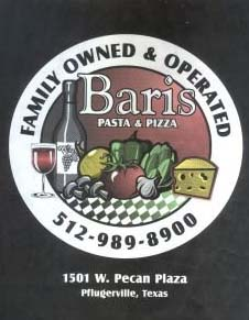 Menu for Baris Pasta & Pizza in Pflugerville, TX | Sirved