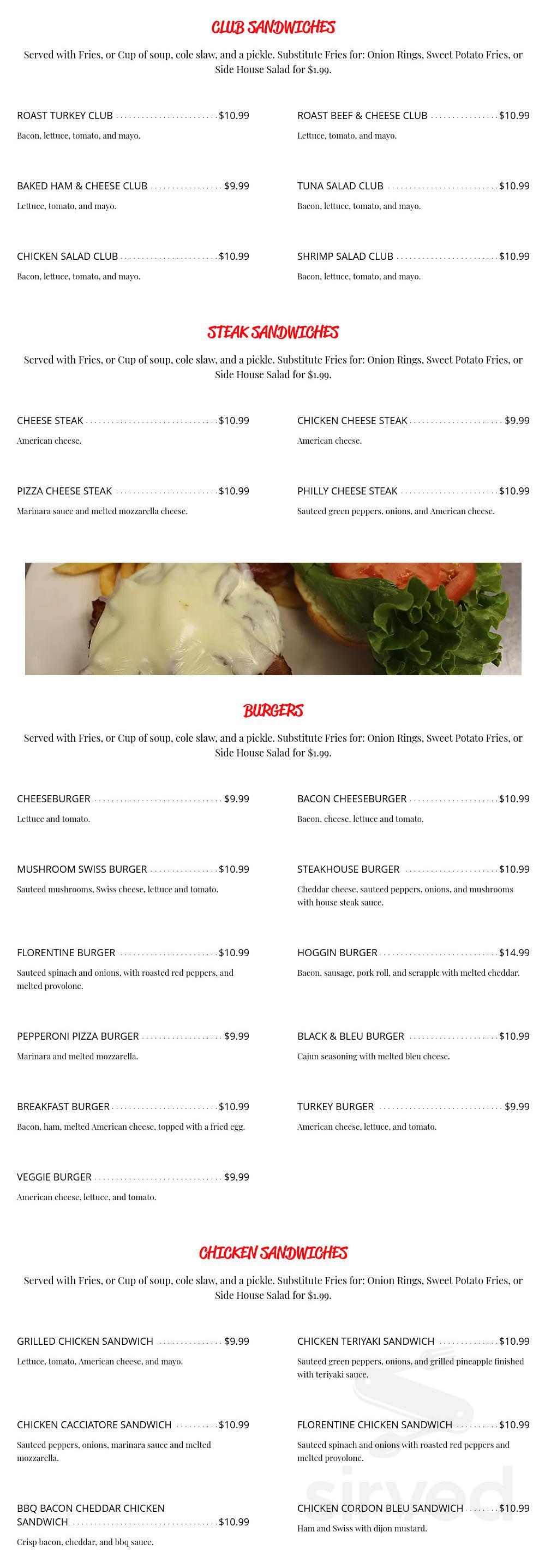 Geets Diner & Bar menus in Williamstown, New Jersey, United States