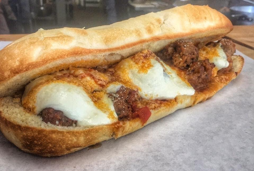 Pop's Poboys menu in Lafayette, Louisiana, USA