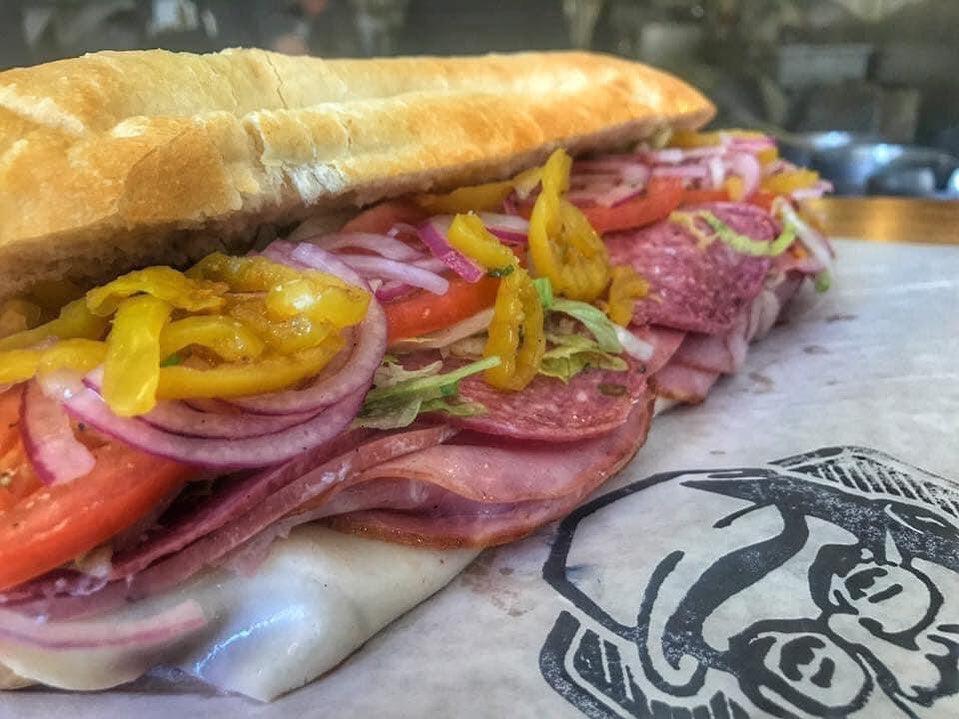 Pop's Poboys menu in Lafayette, Louisiana, USA