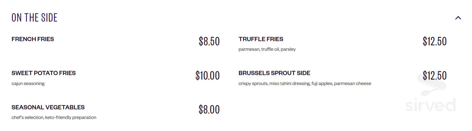 IPIC Theaters menu in Redmond, Washington, USA