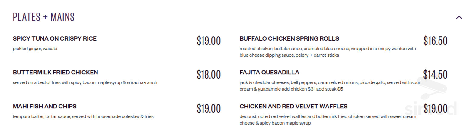 IPIC Theaters menu in Redmond, Washington, USA