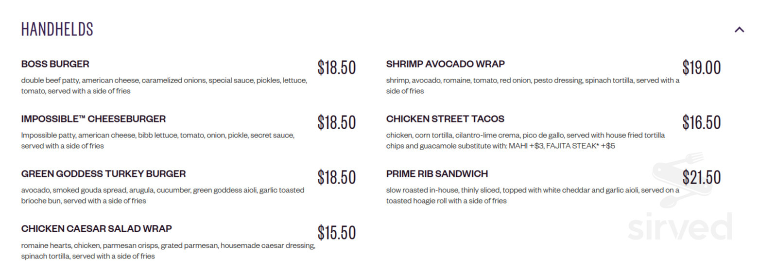 IPIC Theaters menu in Redmond, Washington, USA