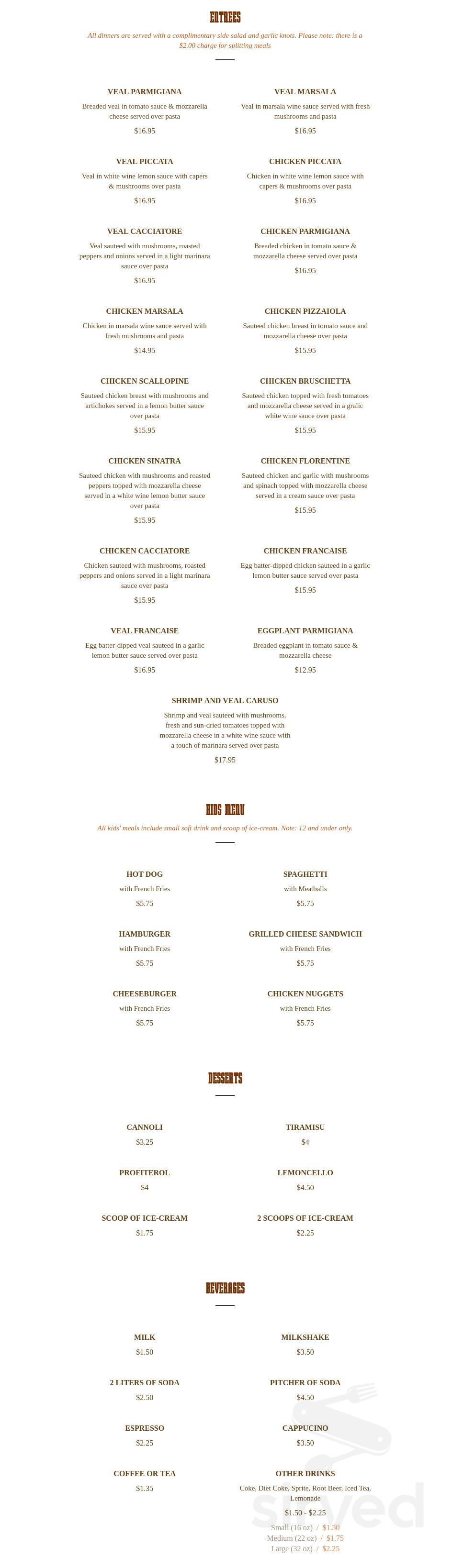 Graeme Park Pizza & Cafe menu in Horsham, Pennsylvania, USA