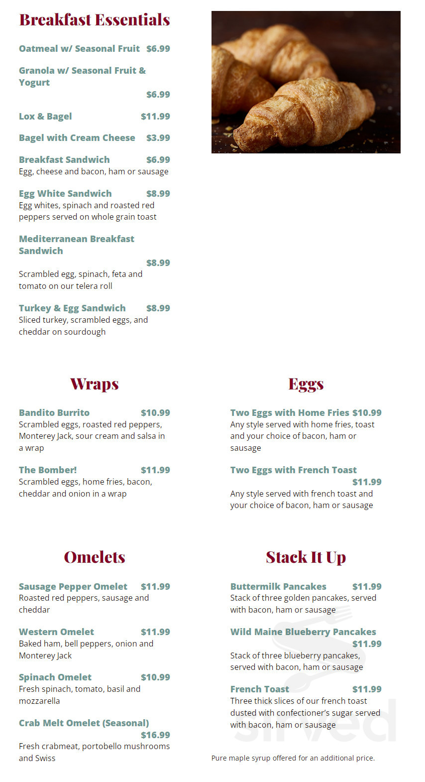 Camden Deli menu in Camden, Maine, USA