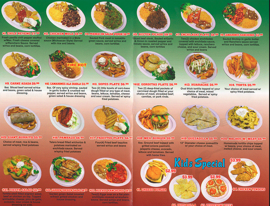 Sanchez Tacos menu in Corona, California, USA