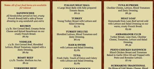 Menu for Ambassador Restaurant in Houghton, MI | Sirved