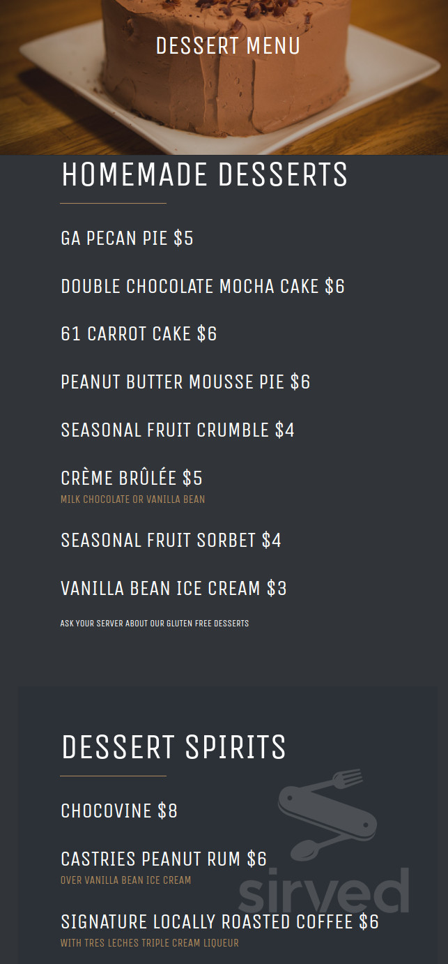 61 Main menu in Jasper, Georgia, USA