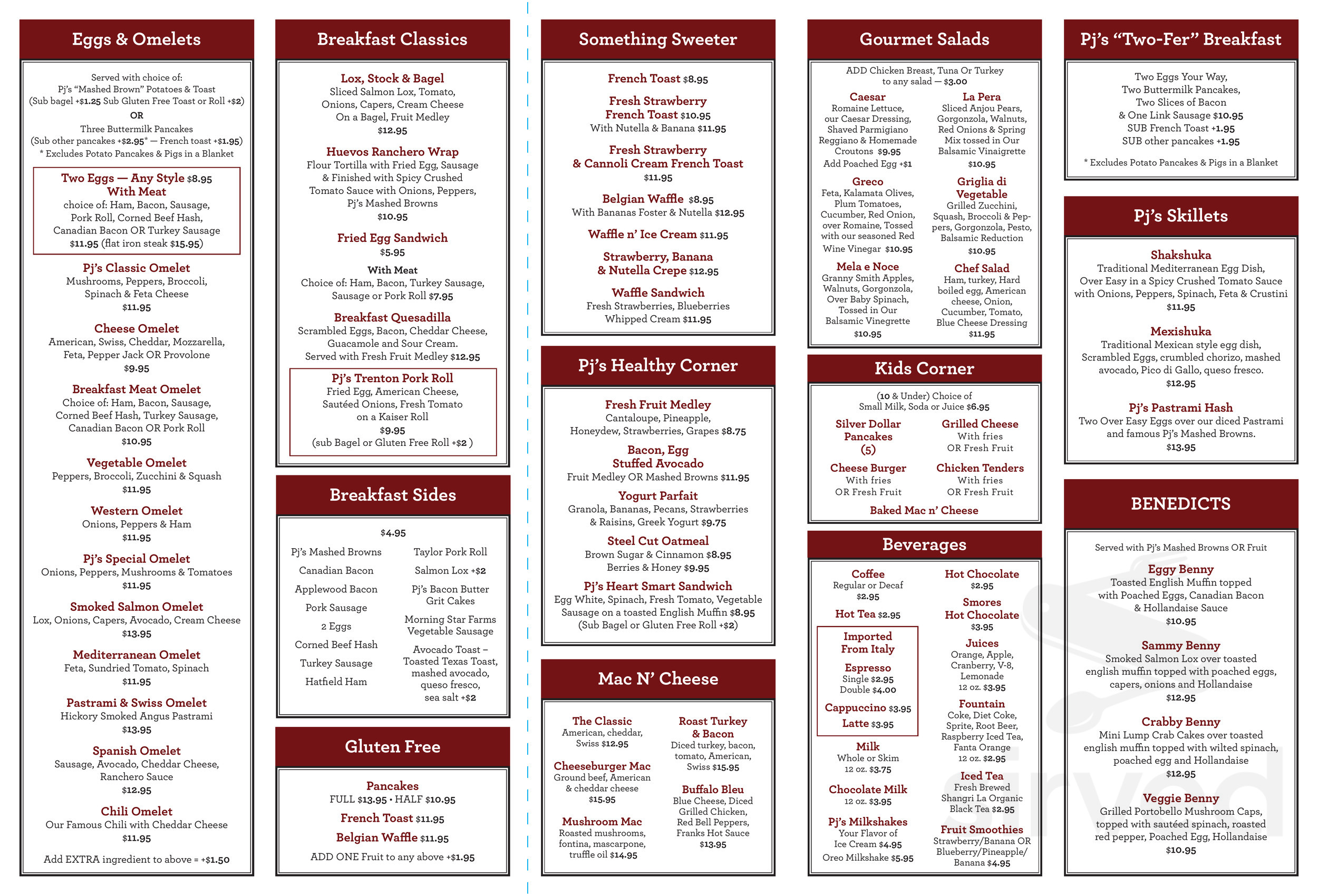 PJ s Pancake House Tavern Robbinsville Menu In Robbinsville Twp PJ s Pancake House Tavern Robbinsville Menu In Robbinsville Twp