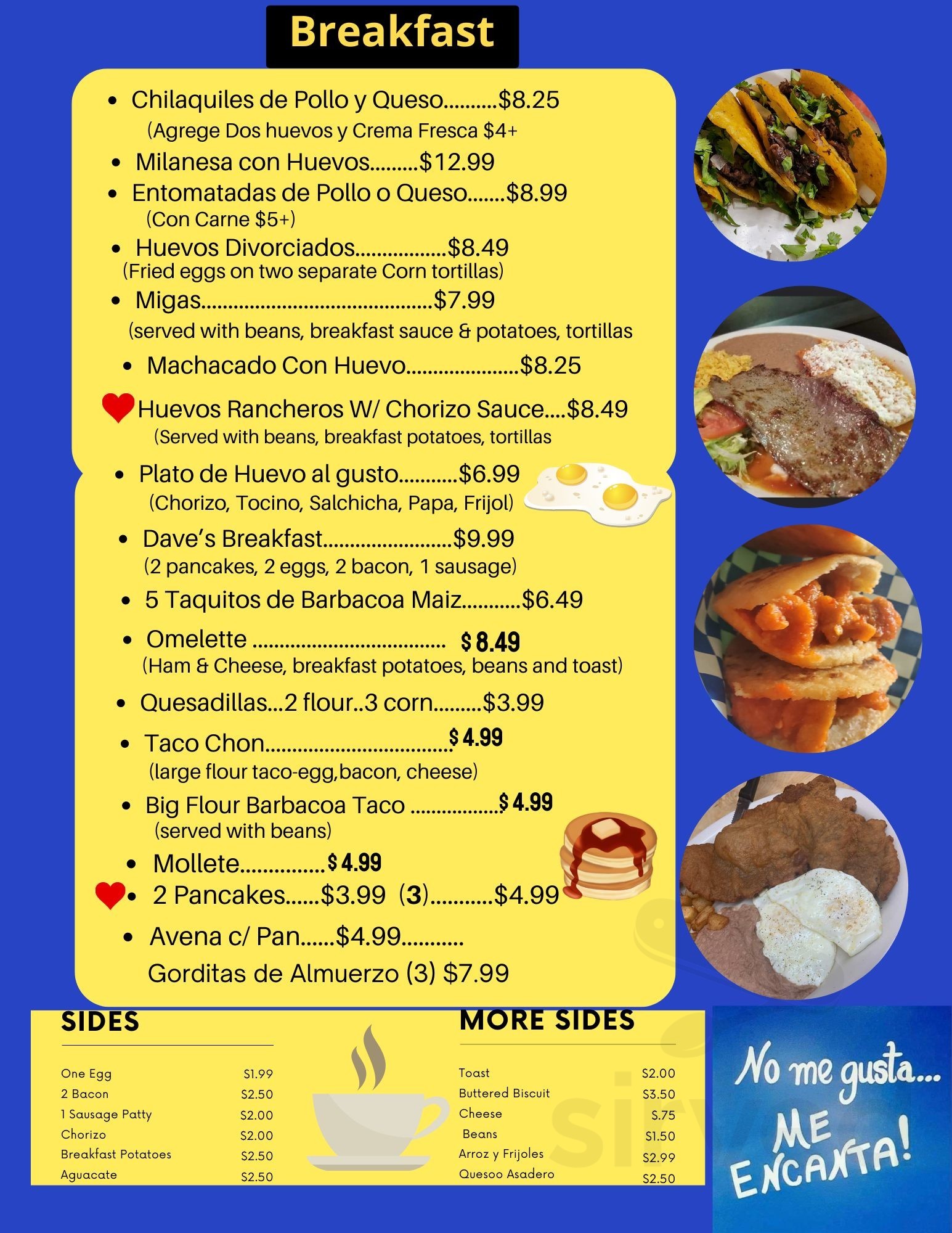Ibarra's Restaurant menu in McAllen, Texas, USA