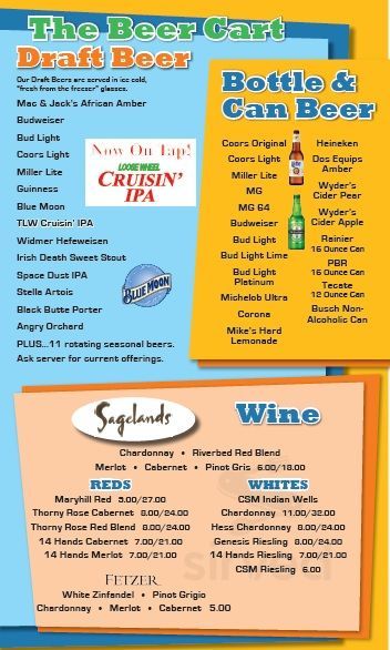 The Loose Wheel - Puyallup's Pit Stop menu in Puyallup, Washington, USA