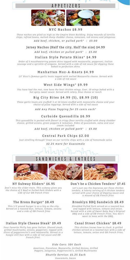 Sports Lounge Off Broadway menu in Highlands Ranch, Colorado, USA