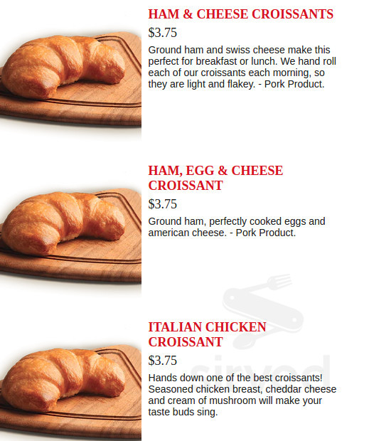 Kolache Factory menu in Virginia Beach, Virginia, USA