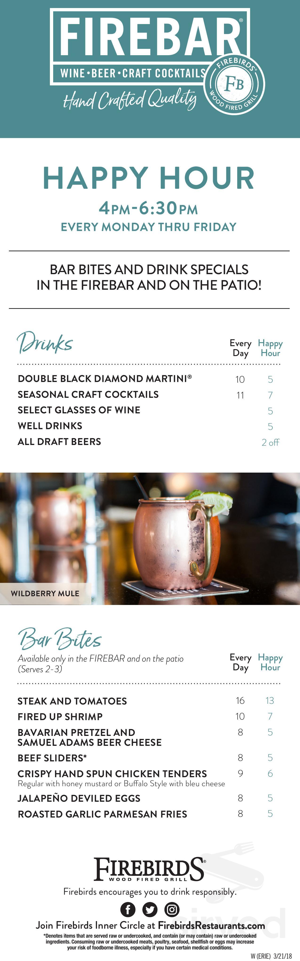 Firebirds Wood Fired Grill menu in Erie, Pennsylvania, USA