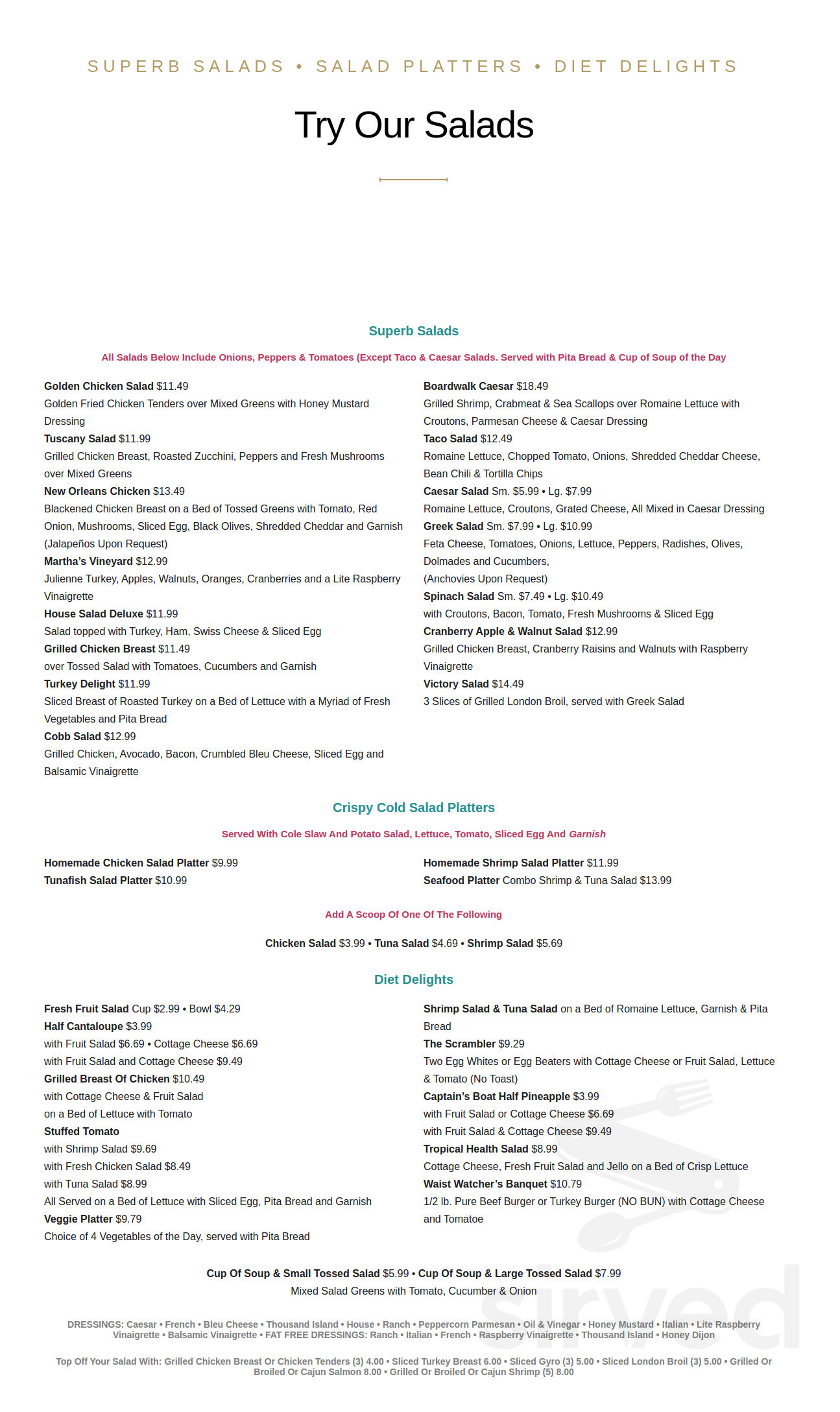 EC Diner menu in Ellicott City, Maryland, USA