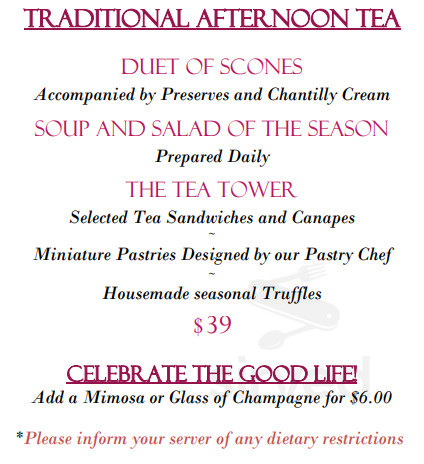 The Whitney menu in Detroit, Michigan, USA